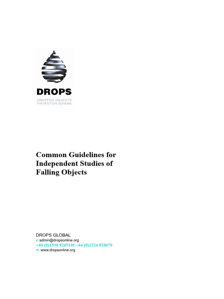 DROPS Common Guidelines For Independent Studies On Object Falls | PDF ...