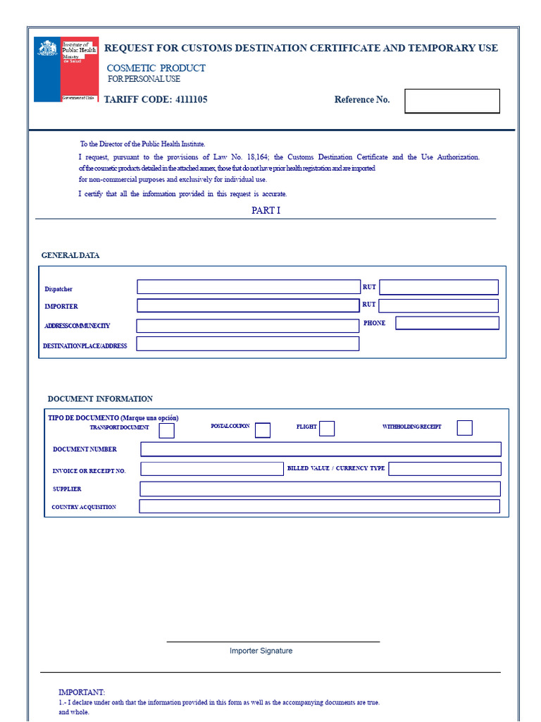 Cosmetic Product Application Form - 0 | PDF | Receipt | Invoice