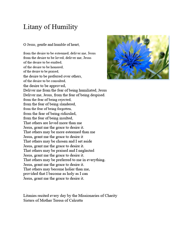 Litany of Humility Prayer Guide | PDF
