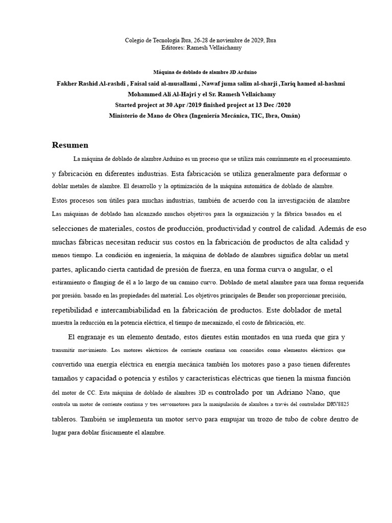 Máquina de Doblado de Alambre | PDF | Motores | Cable