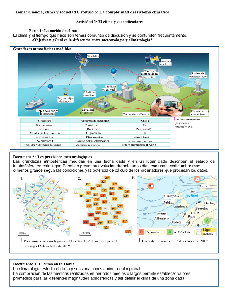 Actividad Clima A Lo Largo Del Tiempo-Estudiantes | PDF | Clima ...