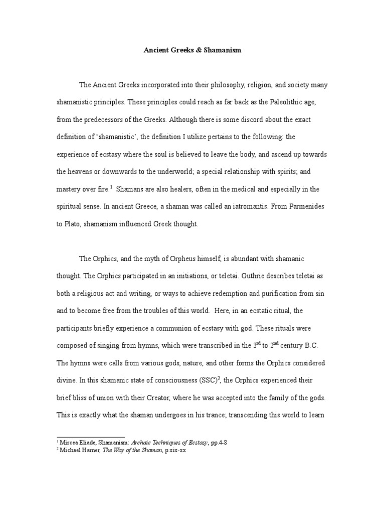 Ancient Greek Shamanism | PDF | Shamanism | Religious Ecstasy