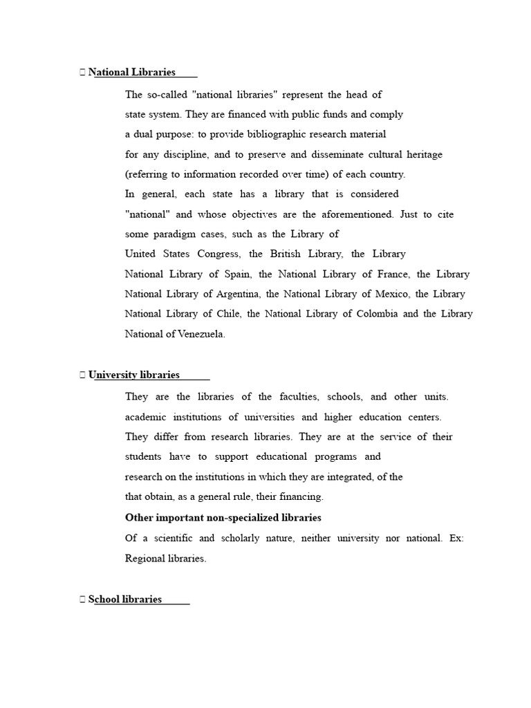 Types and Functions of Libraries | PDF