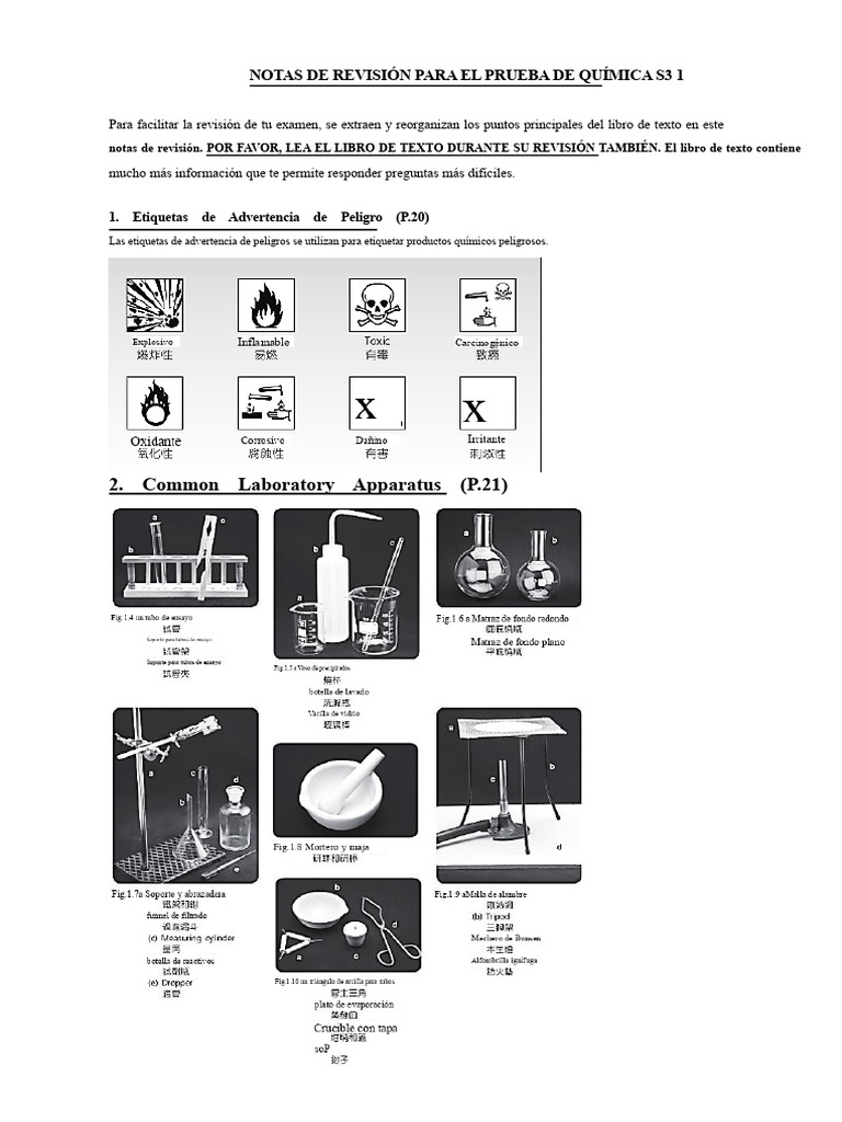 s3 Notas de Chem Rev Ch1 y Ch5 | PDF | Elementos químicos | Sustancias químicas