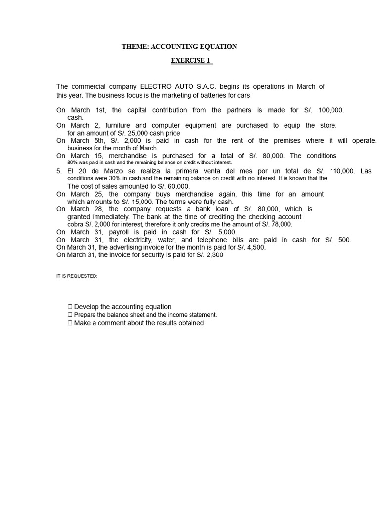 Practical Cases Accounting Equation | PDF | Cash | Debt