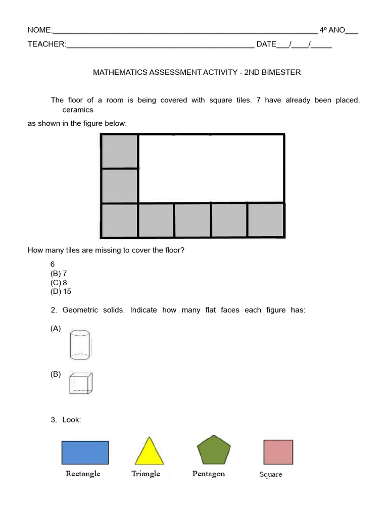 Adapted Mathematics Test | PDF