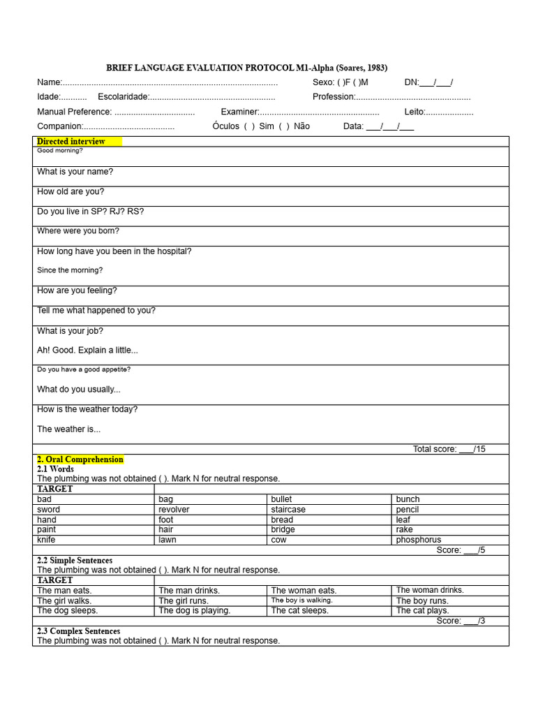 My File - Language Assessment Protocol Brief M1-Alpha | PDF | Phonology ...