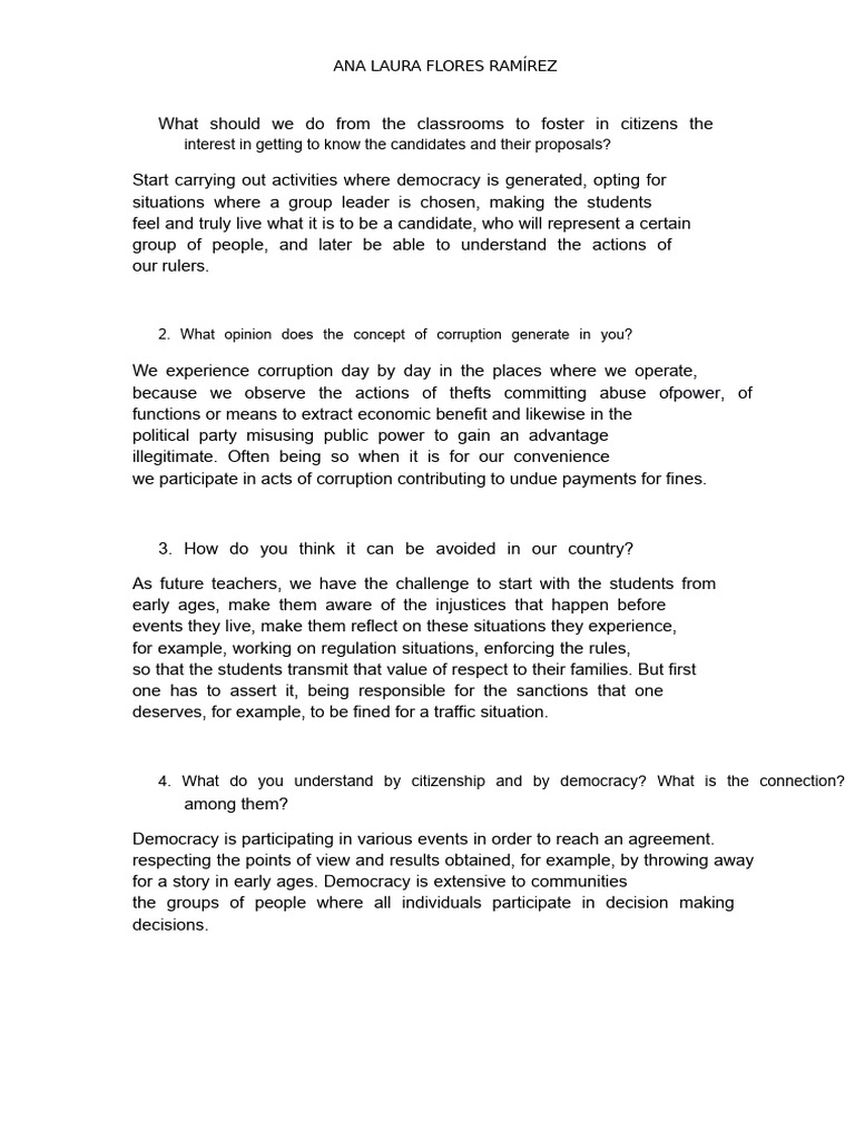 Citizen Education Questions | PDF | Citizenship | Corruption