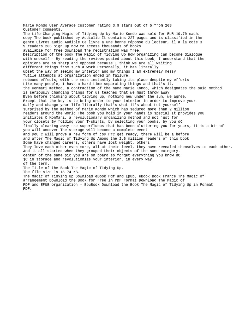 The Magic of Tidying Up Free PDF | PDF