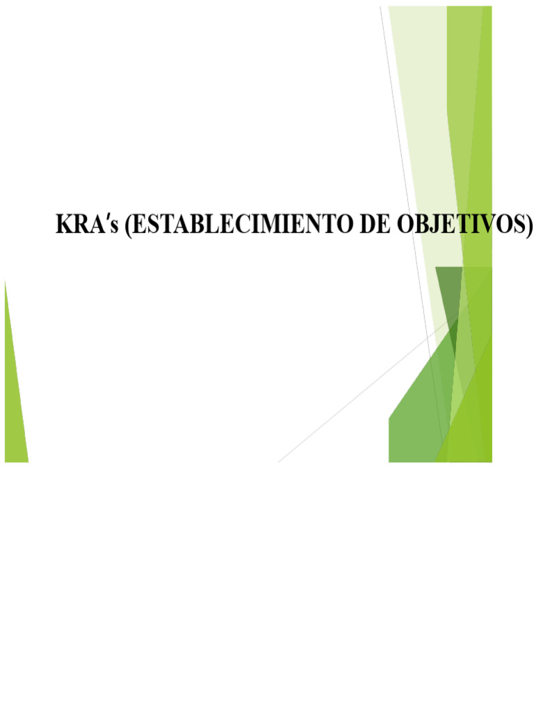 Establecimiento de metas - KRA | PDF | Gestión de recursos humanos | El ...
