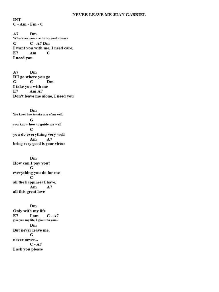 Never Leave Me | PDF