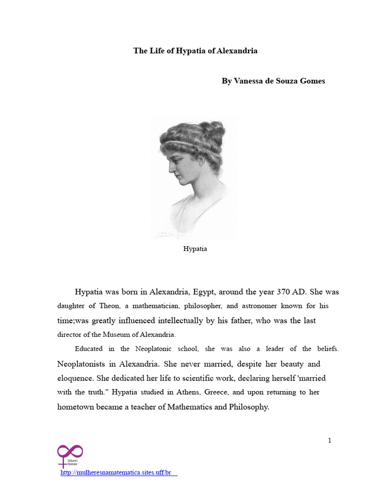The Life of Hypatia of Alexandria | PDF