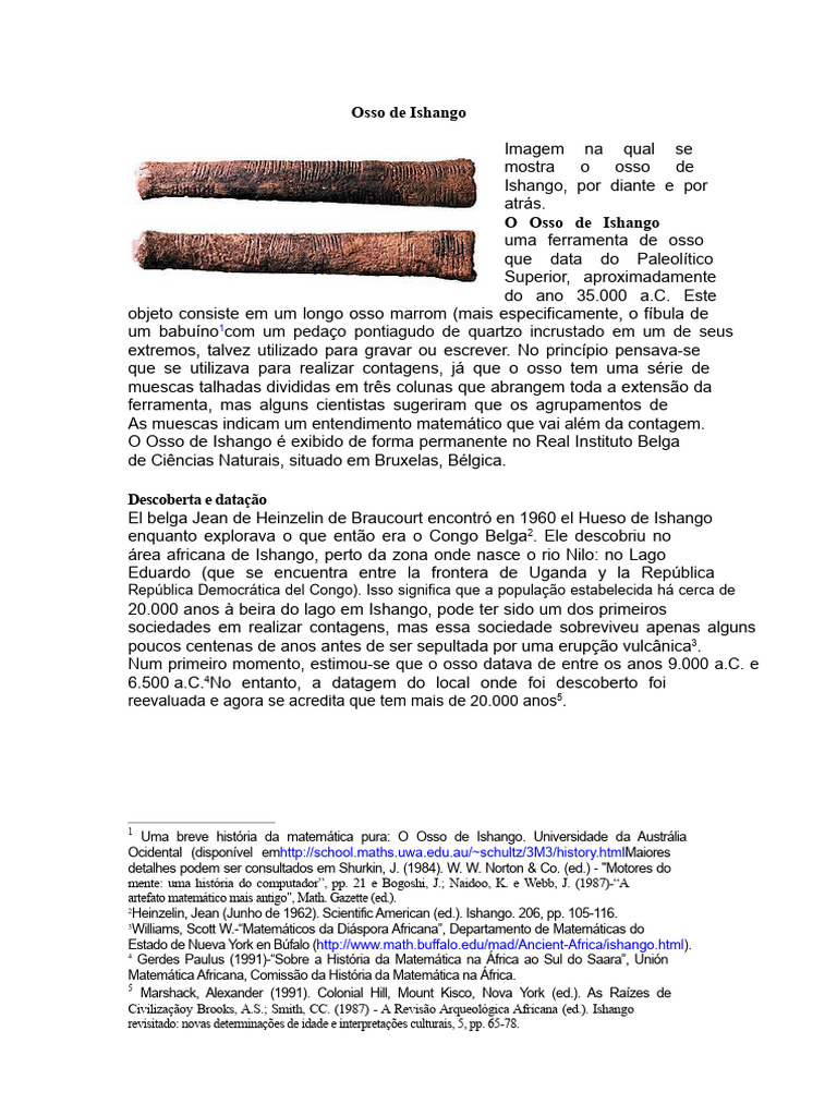 Osso de Ishango | PDF | Matemática