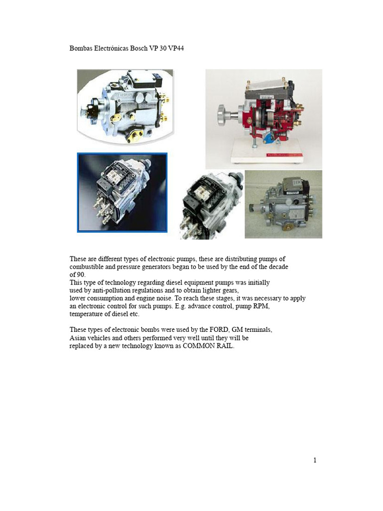 Bosch VP 30 VP44 Electronic Pumps | PDF | Diesel Engine | Pump