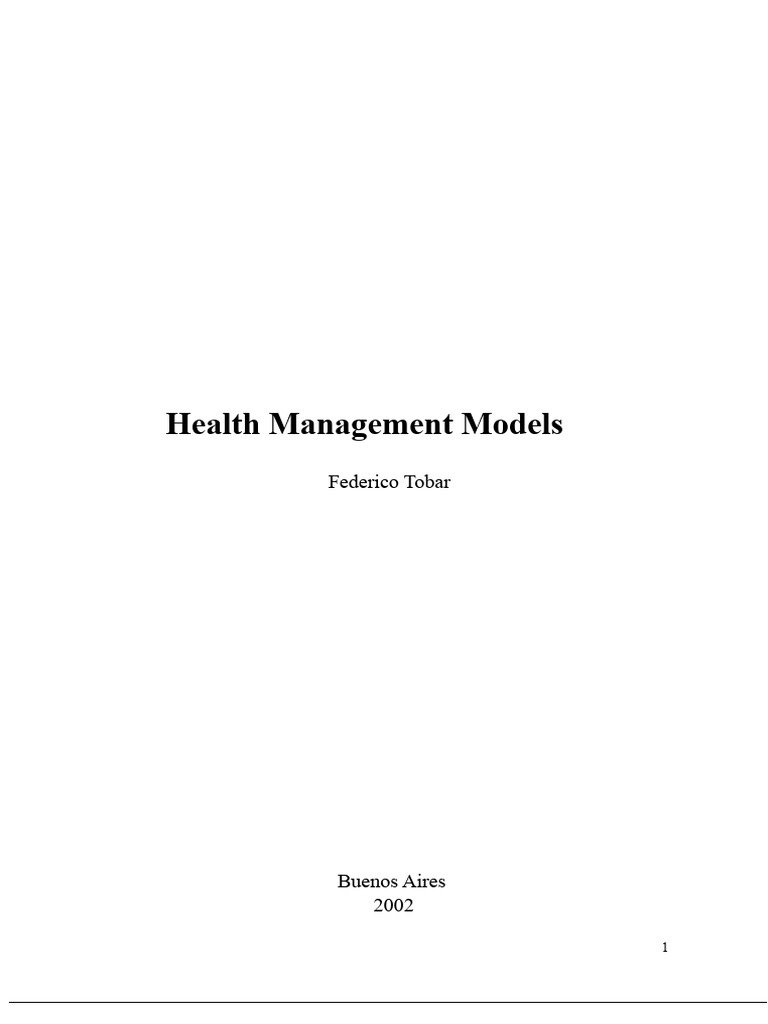 Management Models in Health FEDERICO TOBAR-converted.docx | PDF ...