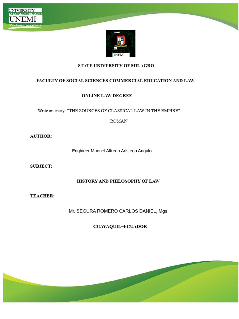 The Sources of Classical Law in The Roman Empire | PDF | Roman Law ...