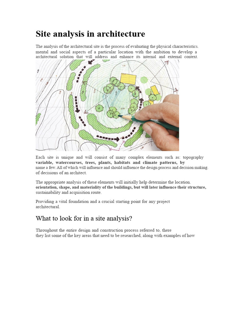 Essential Guide to Site Analysis in Architecture | PDF | Vegetation | Wound