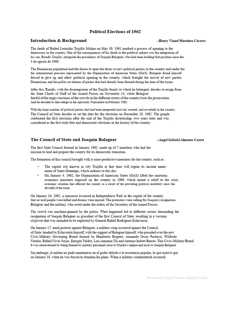 1.9 - Political Elections of 1962 | PDF