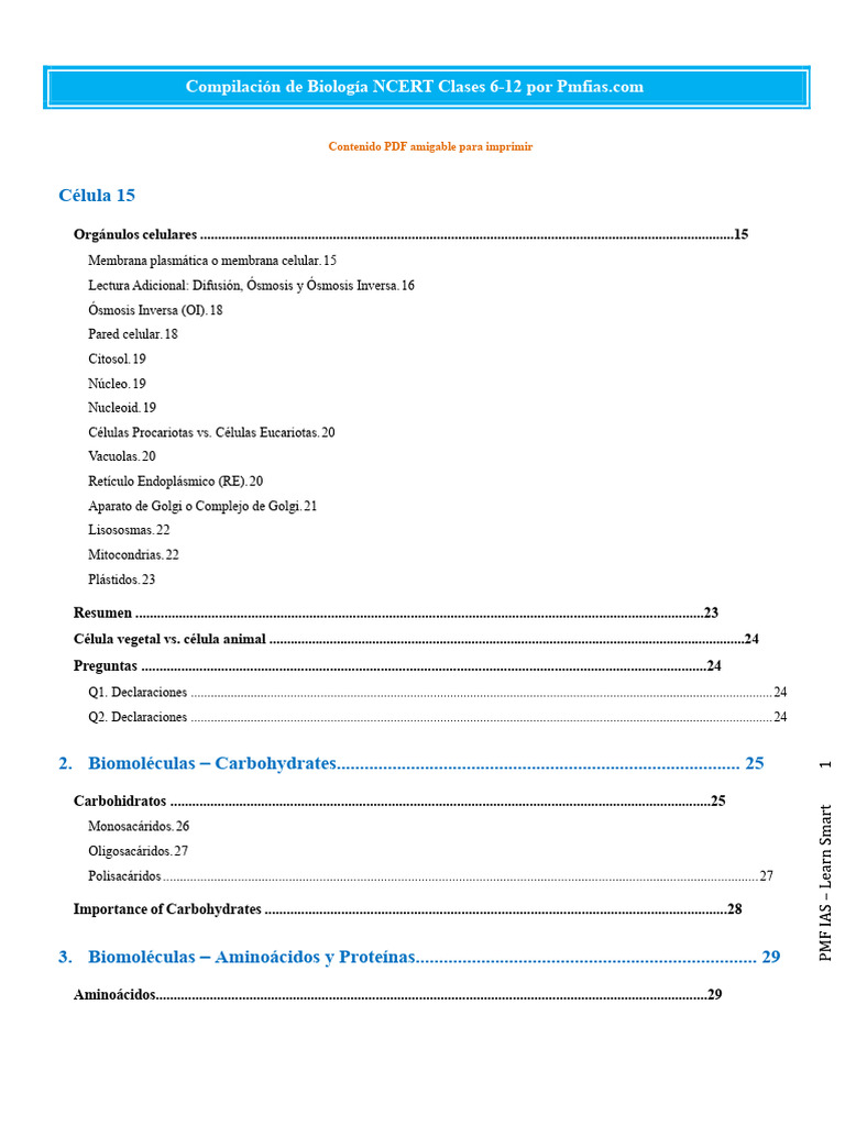 Compilación de Biología PMFIAS NCERT 6 12 PF | PDF | Sistema inmune ...