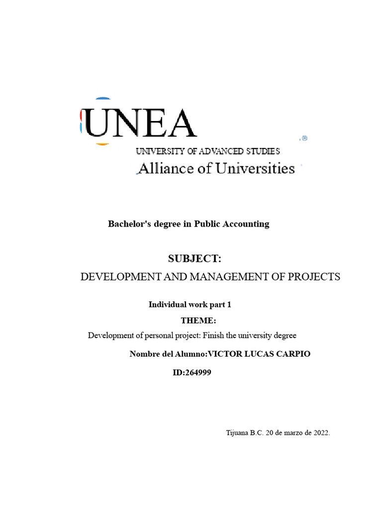 Project Development and Management Victor Lucas Carpio | PDF