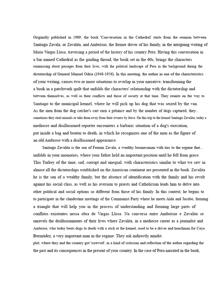 Review Conversations in the Cathedral | PDF