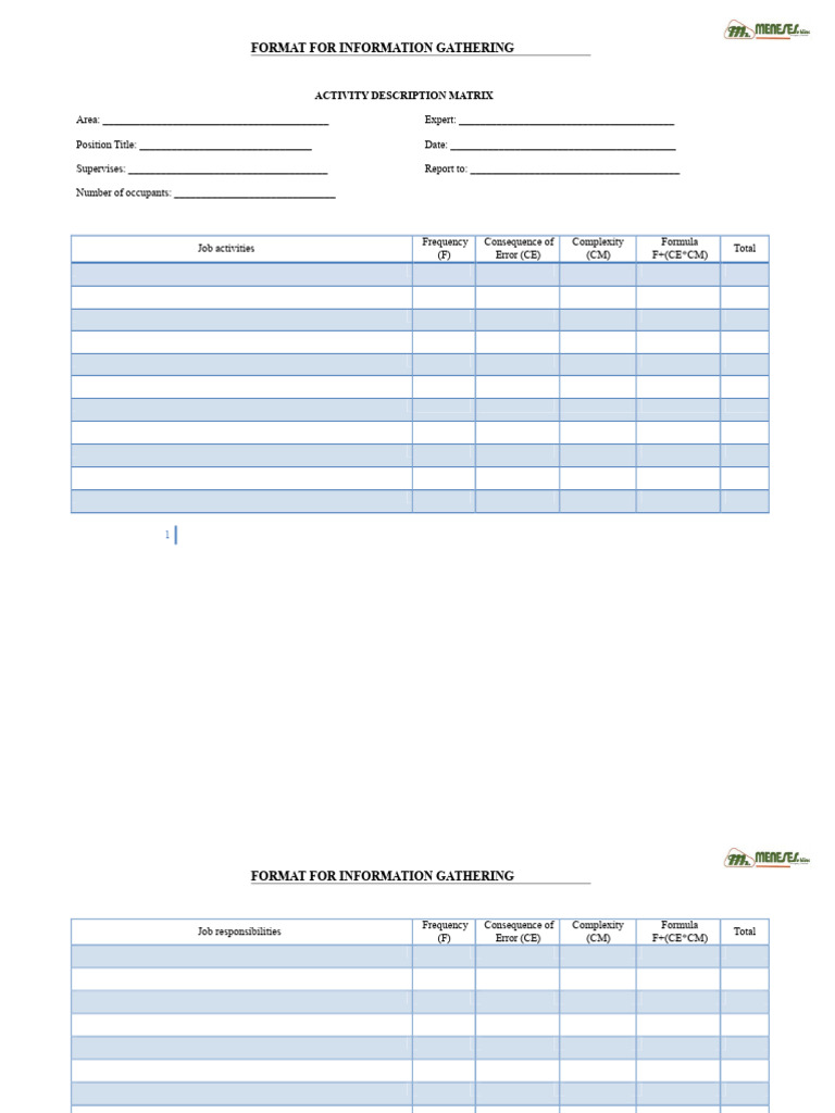 Information Gathering Activity Matrix | PDF | Matrix (Mathematics ...