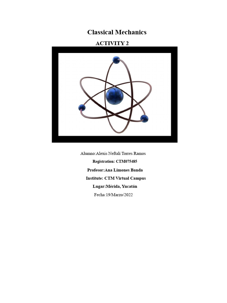 Classical Mechanics Activity 2 | PDF