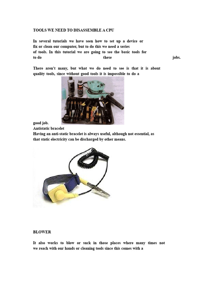 Essential Tools for CPU Disassembly | PDF | Screw | Ethanol
