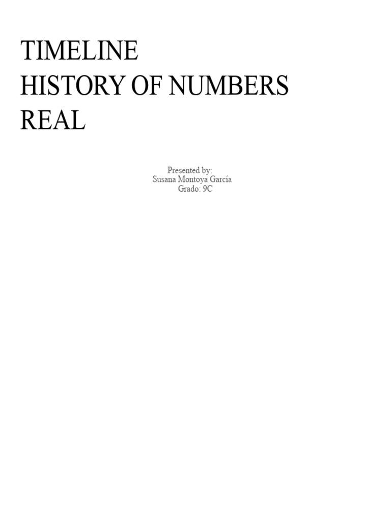 History of Real Numbers Timeline | PDF | Numbers | Decimal