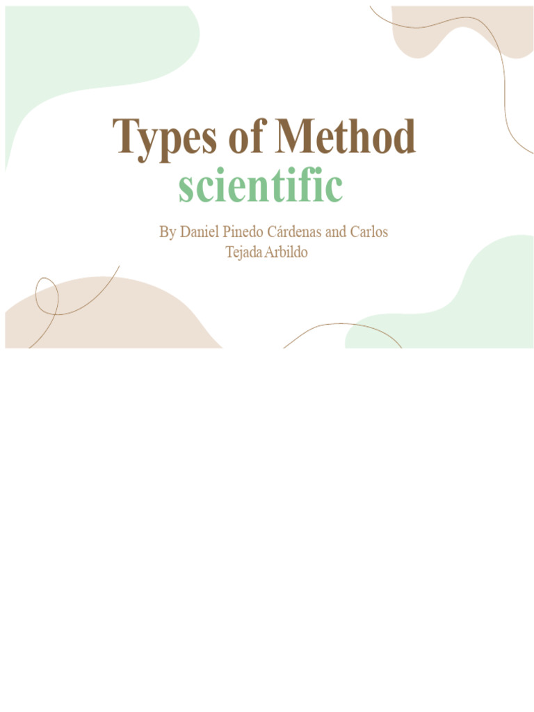 Types of Scientific Methods | PDF | Scientific Method | Inductive Reasoning
