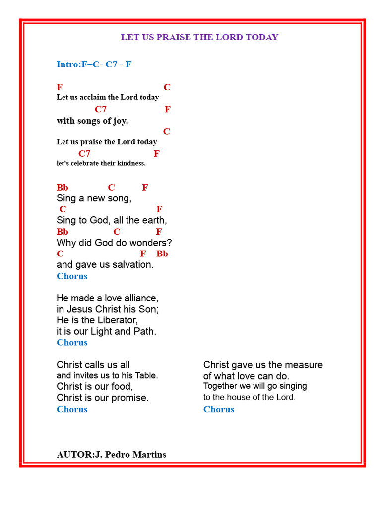 Let Us Praise The Lord Today | PDF