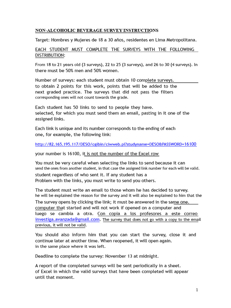 Instructions Survey Drinks | PDF | Computing