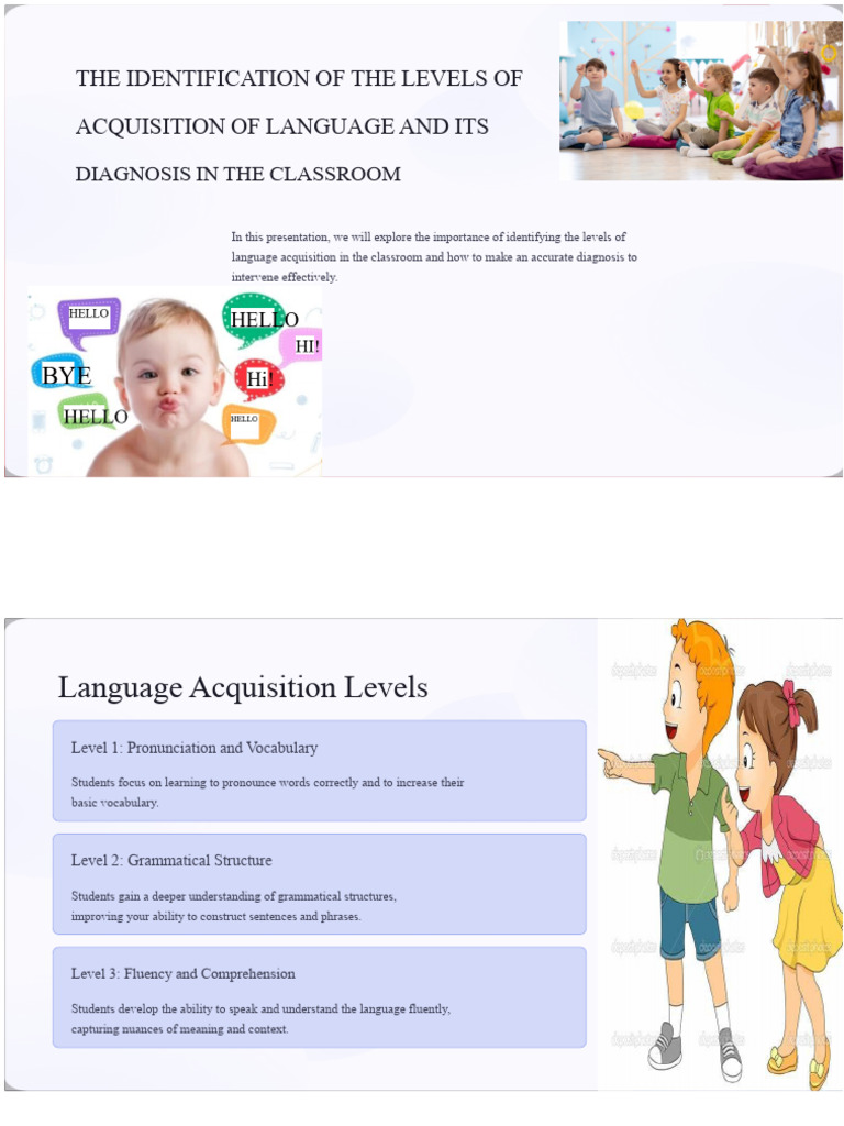 The Identification of Language Acquisition Levels and Their Diagnosis ...
