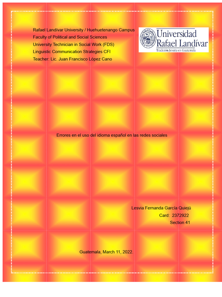 Spanish Language Errors on Social Media | PDF | Grammatical Gender ...