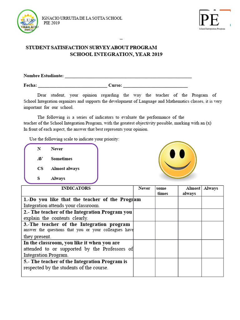 Student Satisfaction Survey | PDF | Teachers | Learning