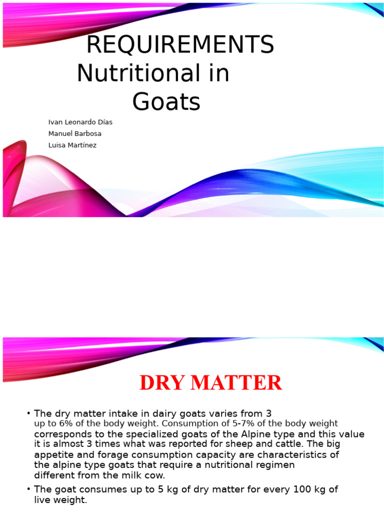 Nutritional Requirements for Goats | PDF | Magnesium | Nutrition