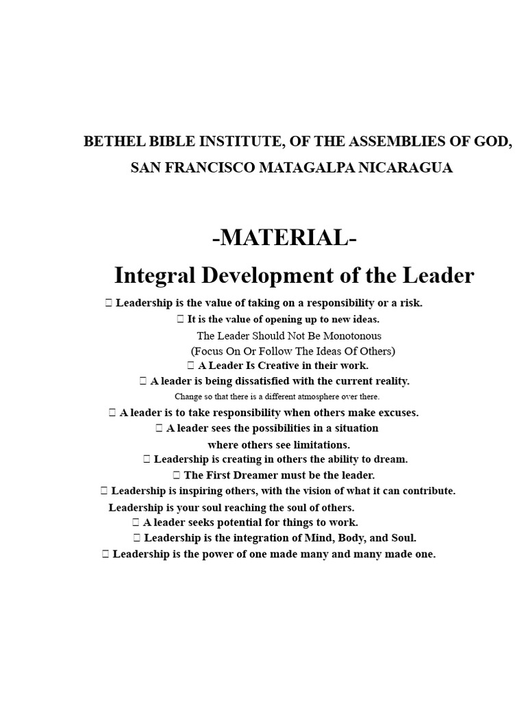 Integral Leadership Development Guide | PDF | Leadership | Disciplines