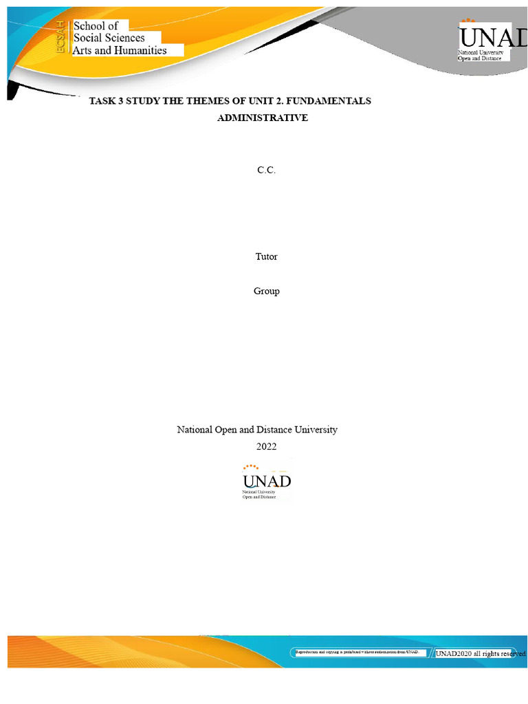 Task 3 Study The Themes of Unit 2. Administrative Fundamentals. | PDF ...