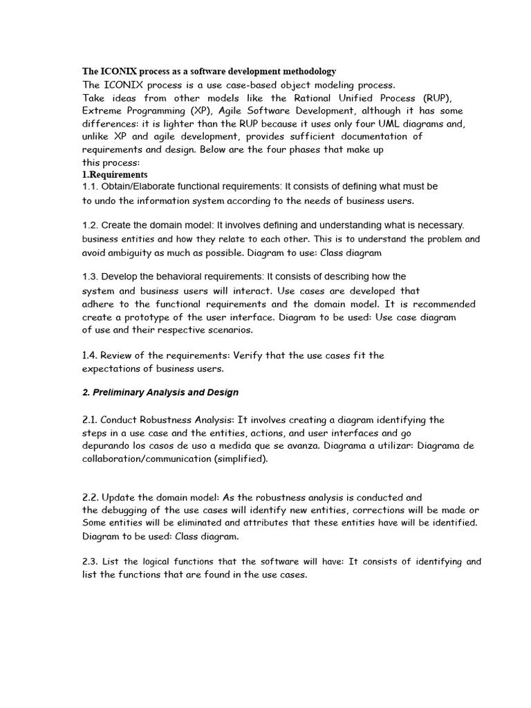 The ICONIX Process As A Software Development Methodology | PDF | Use ...