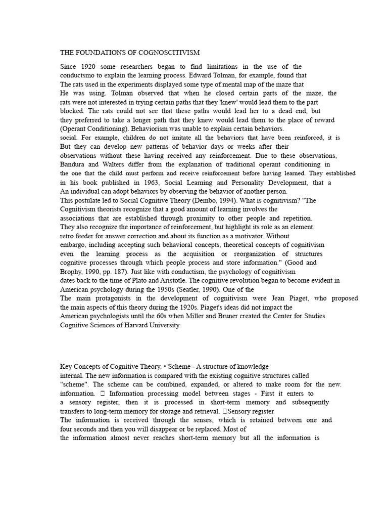 The Foundations of Cognitivism | PDF | Memory | Cognition