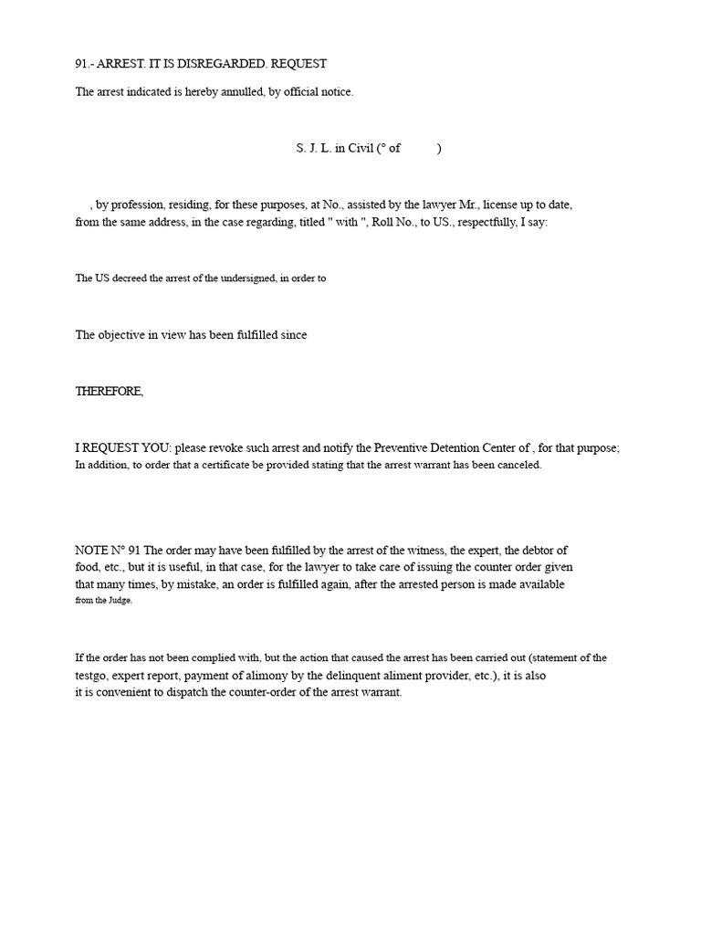 Arrest. It Is Nullified. Request | PDF