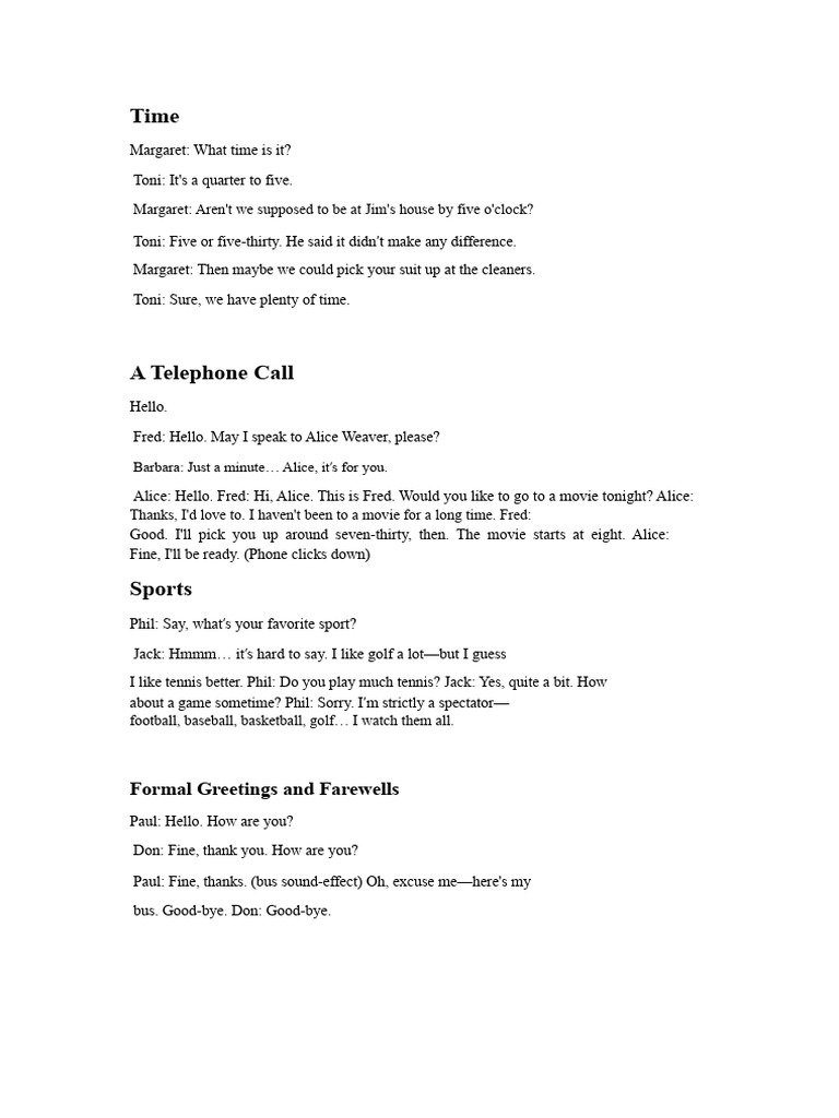 Everyday Conversations in English | PDF