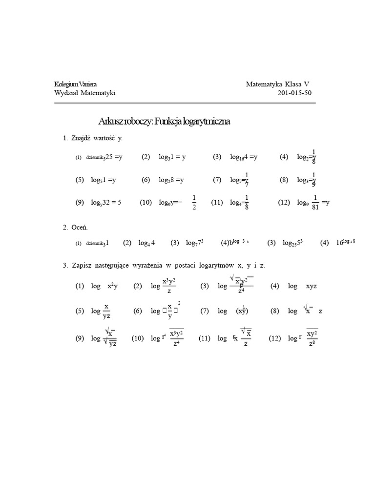 Logarytm Dan Ekspont | PDF