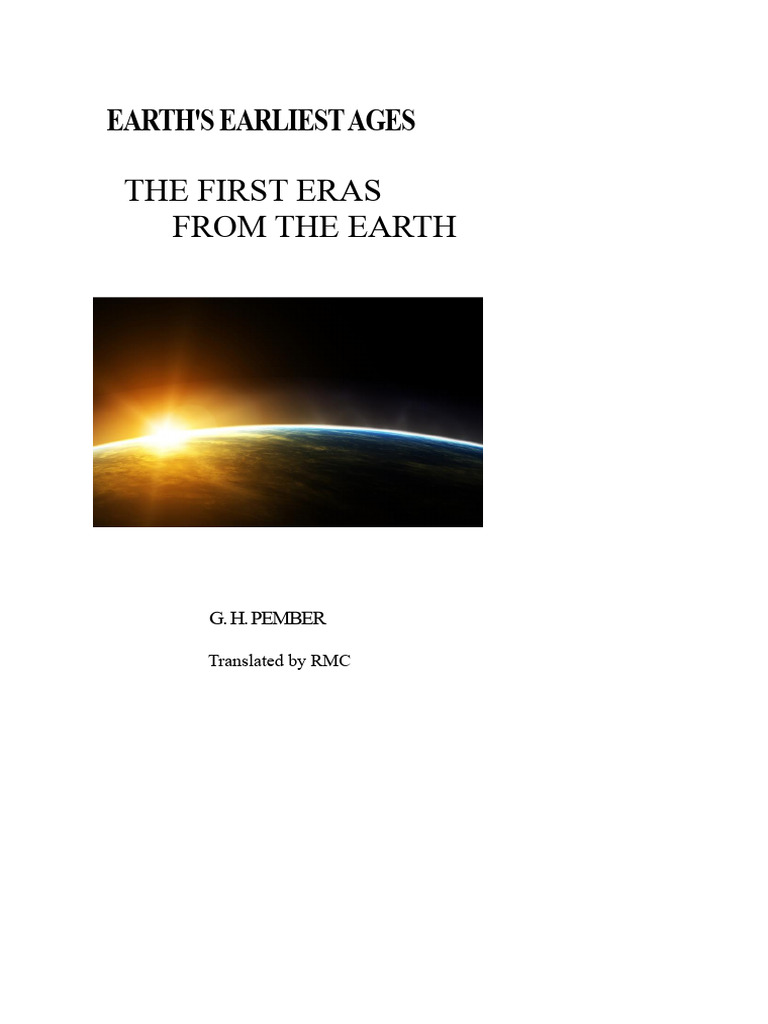 The First Ages of The Earth - G. H. Pember | PDF | Genesis Creation ...