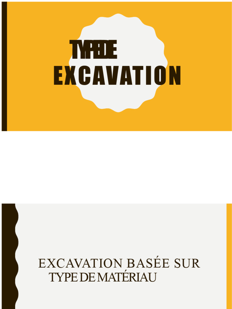 Types d'excavation en construction | PDF | Boue | Dragage