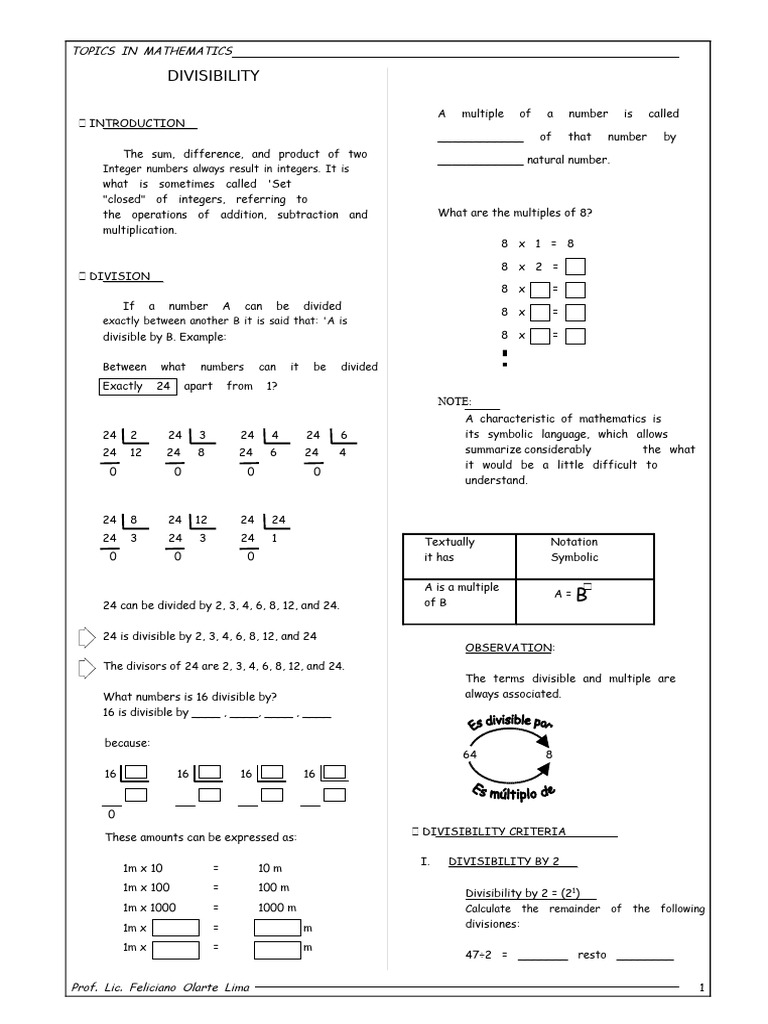 Understanding Divisibility in Mathematics | PDF | Number Theory | Algebra