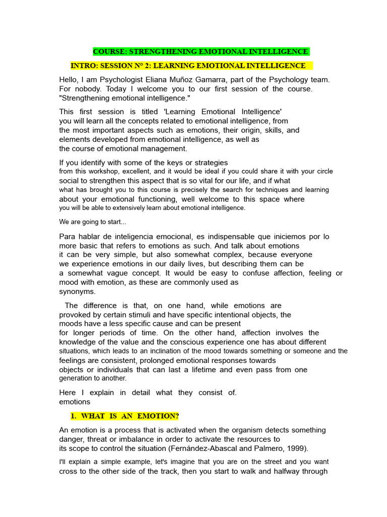 Emotional Intelligence Workshop | PDF | Emotions | Anger