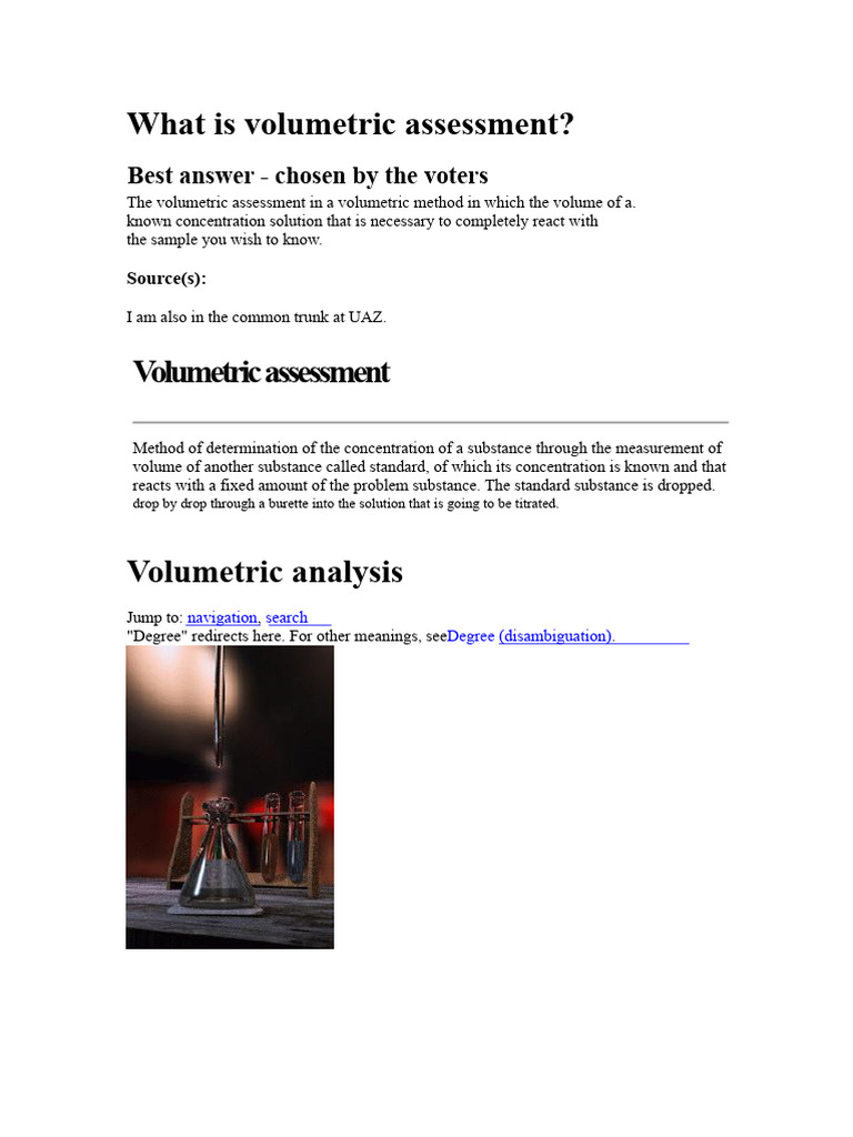 Understanding Volumetric Assessment | PDF | Titration | Chemistry