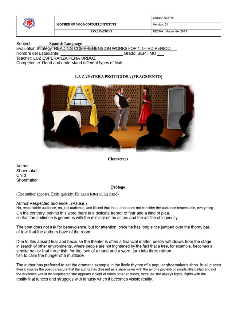 Spanish Reading Comprehension Workshop | PDF