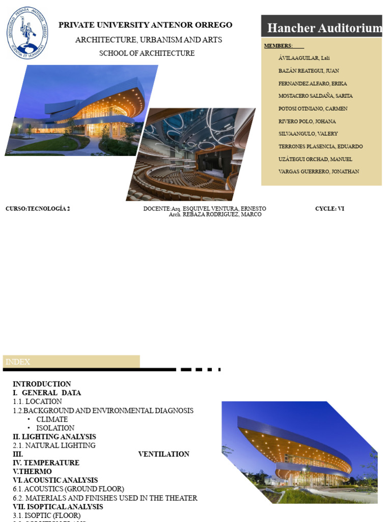 Hancher Auditorium Design Analysis | PDF | Sound | Wound
